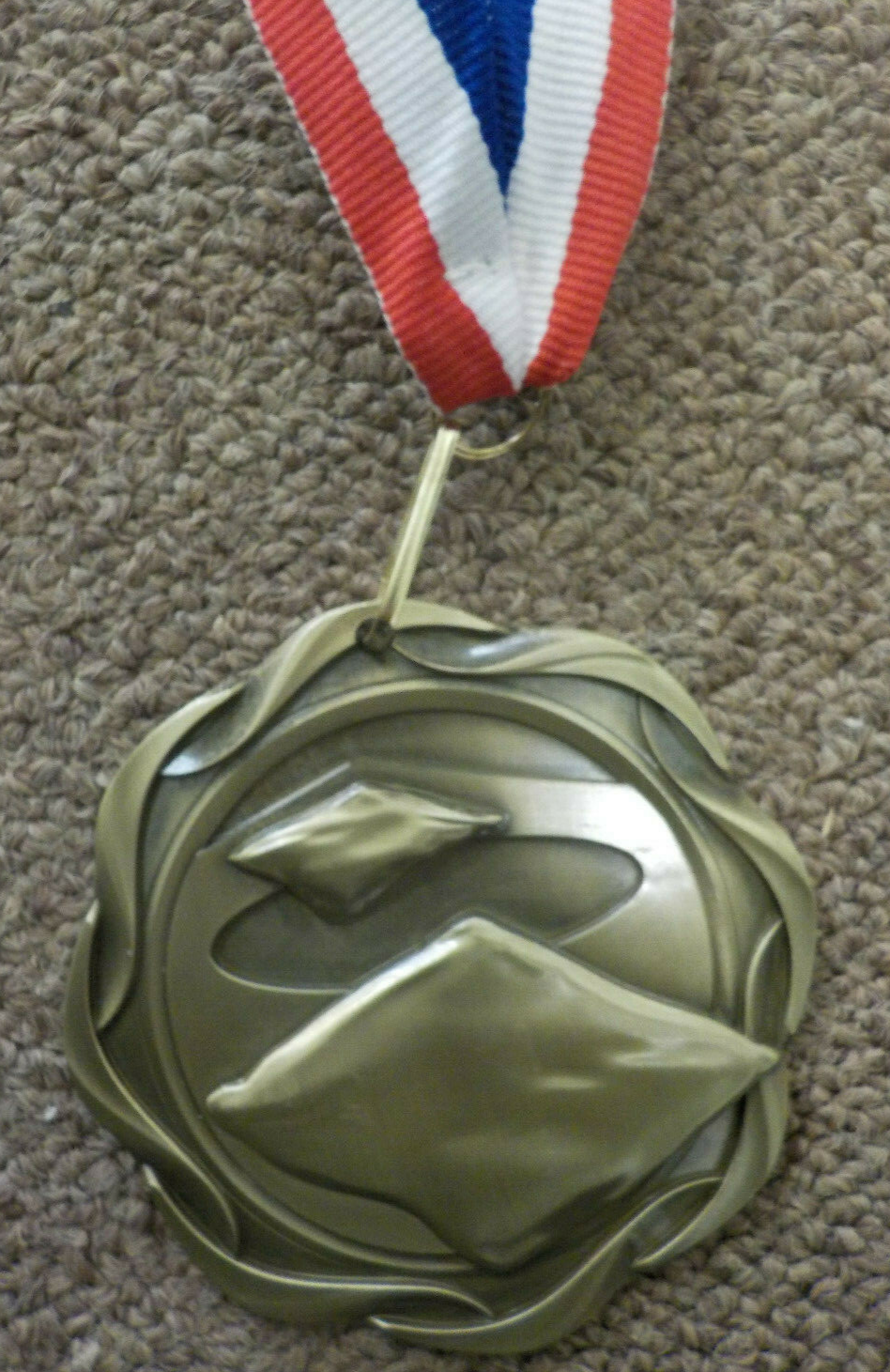 NEW Cornhole, Beanbag Toss, gold medal, engraving included, 3" diam, w ...