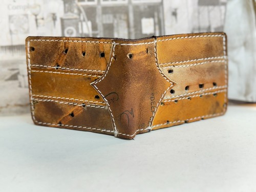 Handmade Baseball Glove Leather Wallet – Vintage Glove Feel, Slim Bi ...