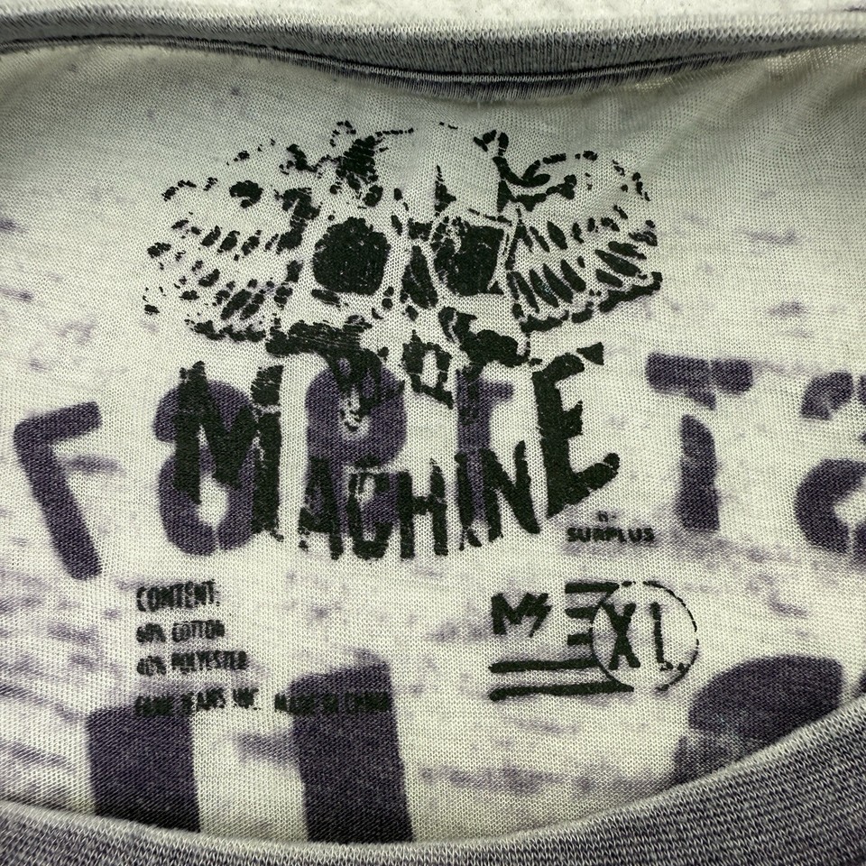 Vintage Y2K Shirt Mens XL Purple Skull Wings Machine Short Sleeve ...