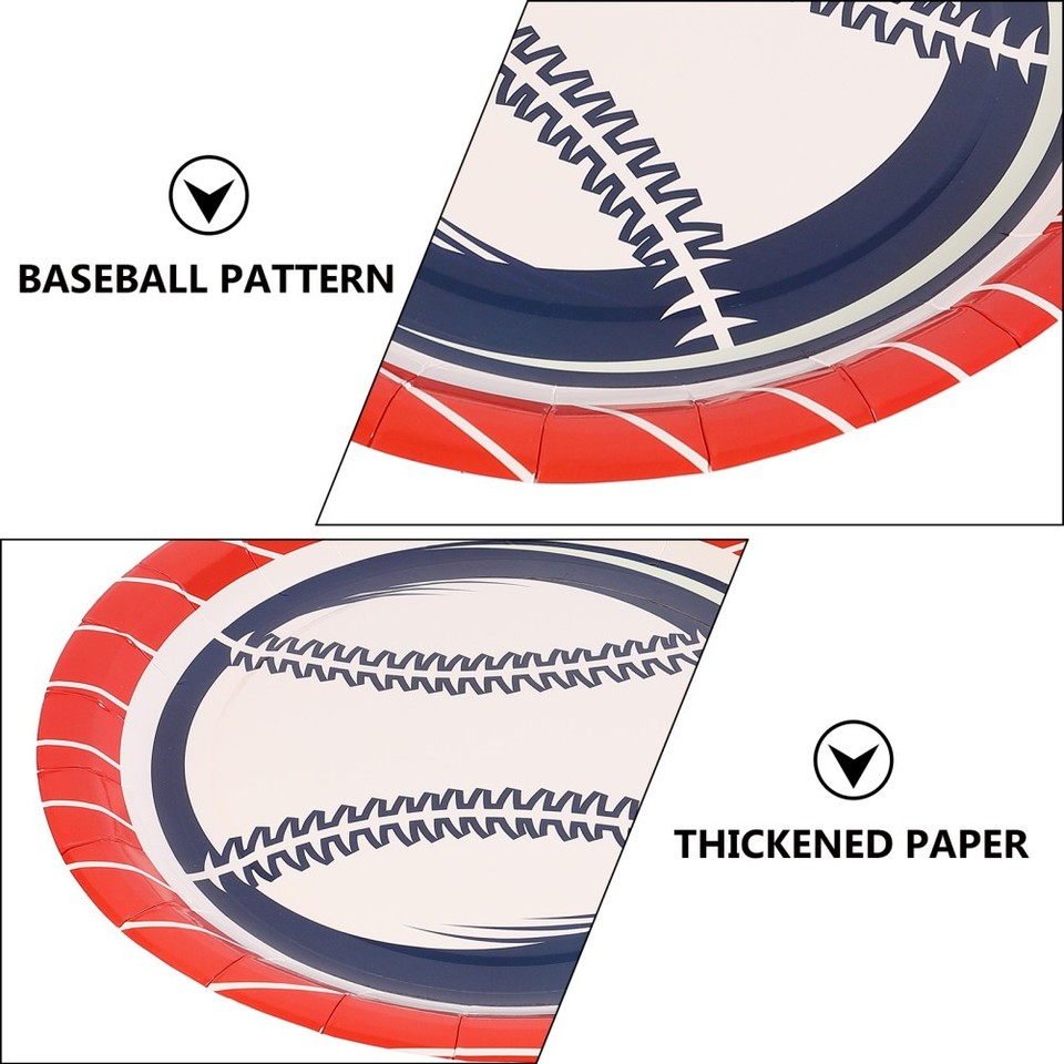 24 Pcs Paper Plates Party Bulk Supplies Tableware Baseball Decorations ...