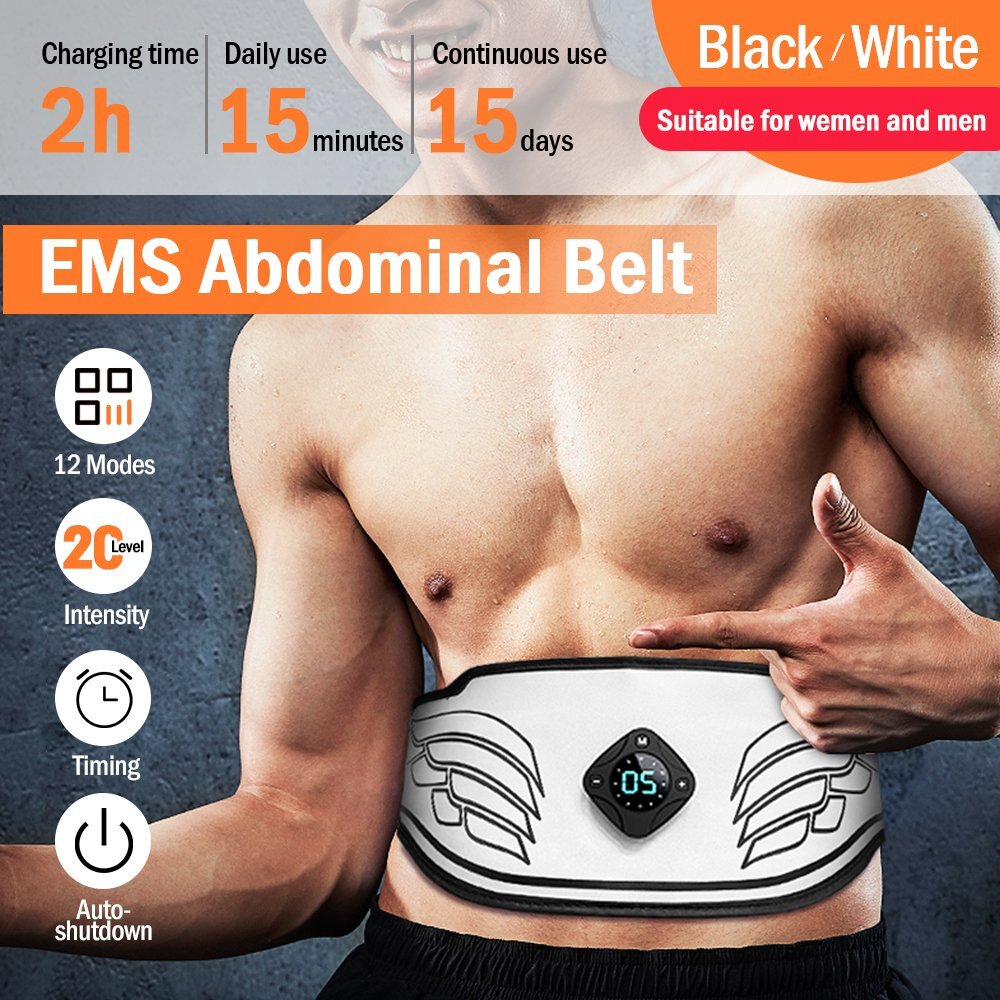 EMS Abdominal ABS Fit Muscle Stimulater Toner Training Gear Fitness ...