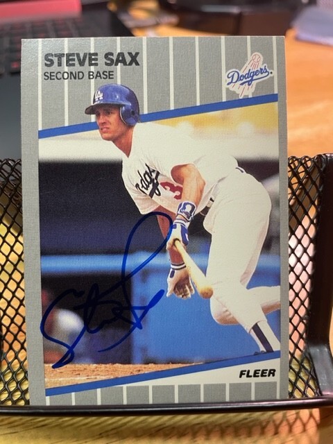 Steve Sax Signed Autographed 1990 Fleer Card LA Dodgers | eBay