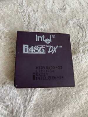 Intel A80486DX-33 SX729, Intel 486, Vintage CPU, GOLD, nice condition ...