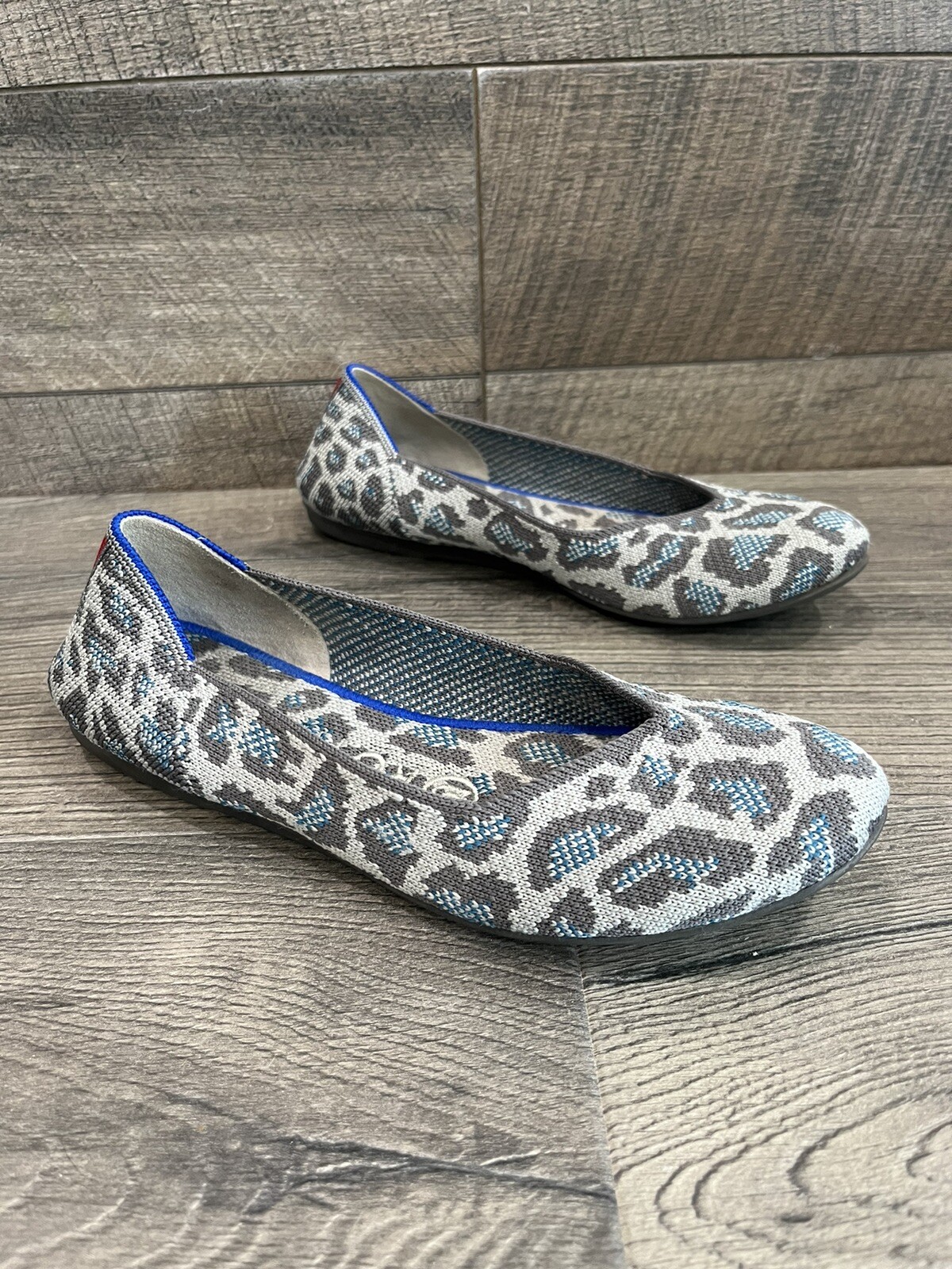Rothys Gray Spotted Leopard Cheetah Round Toe Flats R… - Gem