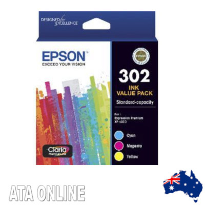 Genuine Epson 302 Standard Yield Colour Ink Cartridges x 3 For XP-6100 ...