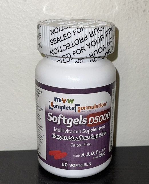 MVW Complete Formulation D5000 Softgels Multivitamins With Zinc 60 Ct ...