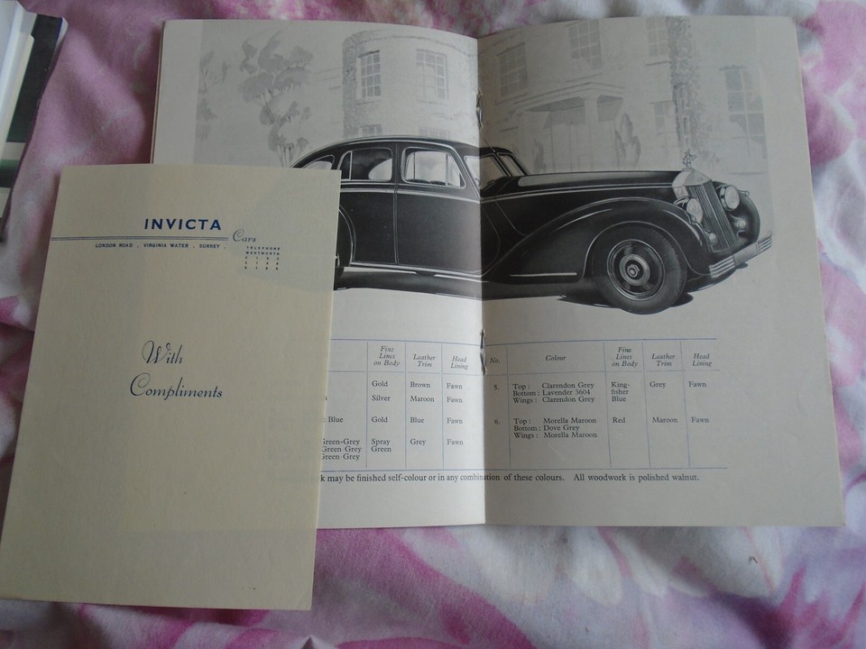 The Invicta Car Black Prince brochure c1940's UK market | eBay