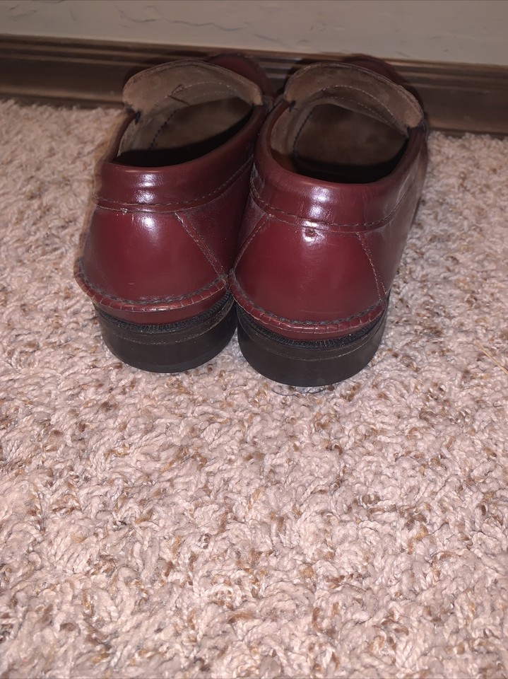 SEBAGO Handsewn in USA Men’s Burgundy Dark Red Leather Penny Loafer 10D ...