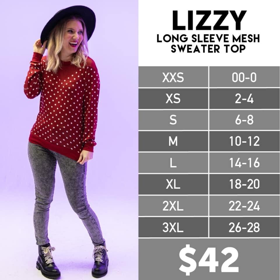 LuLaRoe XXS Lizzy Lightweight Sweater Mesh Panel Black Red Ombre NWT | eBay