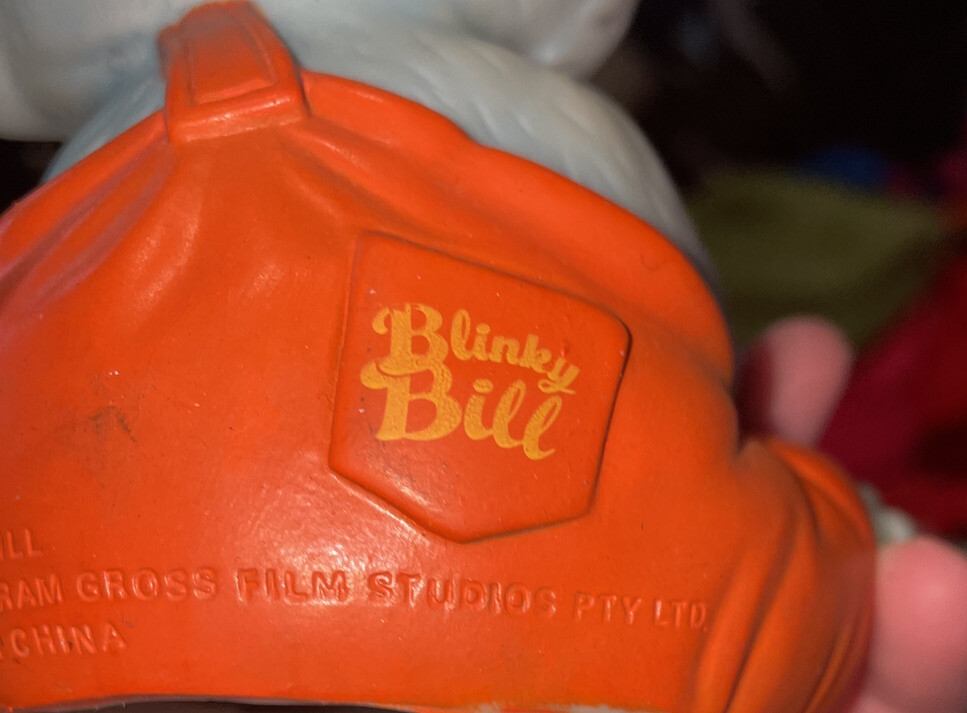 VINTAGE BLINKY BILL 1990 Yoram Gross Rubber PVC Hand Puppet Toy Sitting ...