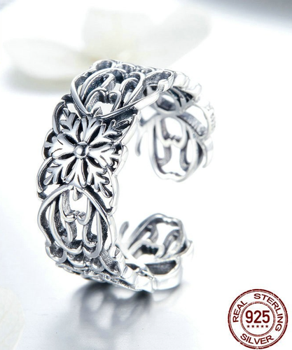 Vintage Flower Ring Silver 925 Sterling Silver Ring | eBay