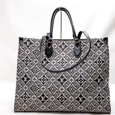 Louis Vuitton LV Tote Bag M57207 On the Go GM Grey Monogram Jacquard ...
