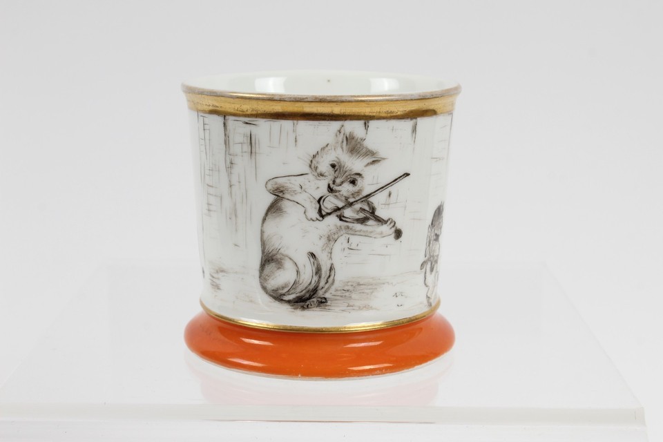 CAT / KITTENS - Antique Occupational ShavIng Mug Porcelain Story ...