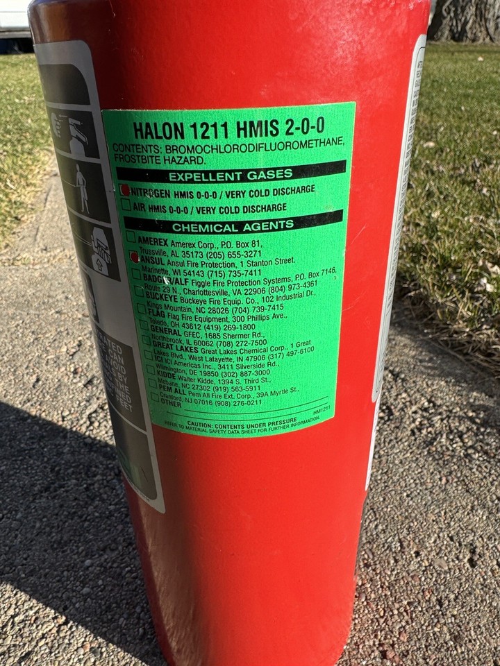 Halon 1211 fire extinguisher | eBay