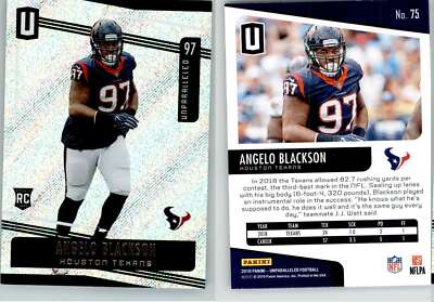 Angelo Blackson 2019 Unparalleled #75 Auburn Texans Jaguars RC Rookie ...