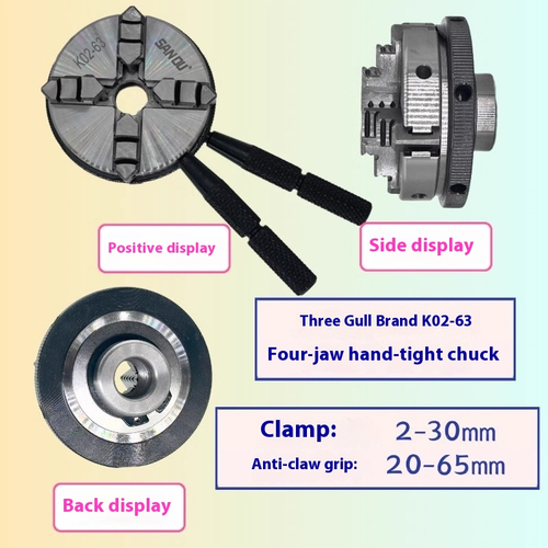 K01-63 Mini Lathe Chuck Three Jaw Manual Self-Centering Chuck Thread ...