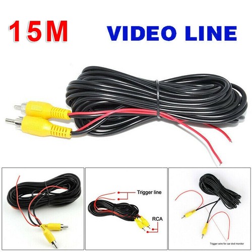 15m RCA Reverse Rear View Backup Camera Extension Wire Enhanced ...