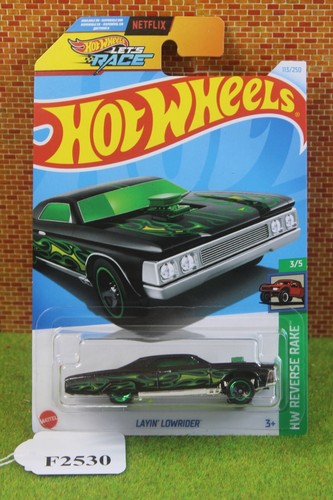 Hot Wheels Reverse Rake Black Layin Lowrider Car 3/5 HTB91 FNQHotwheels ...