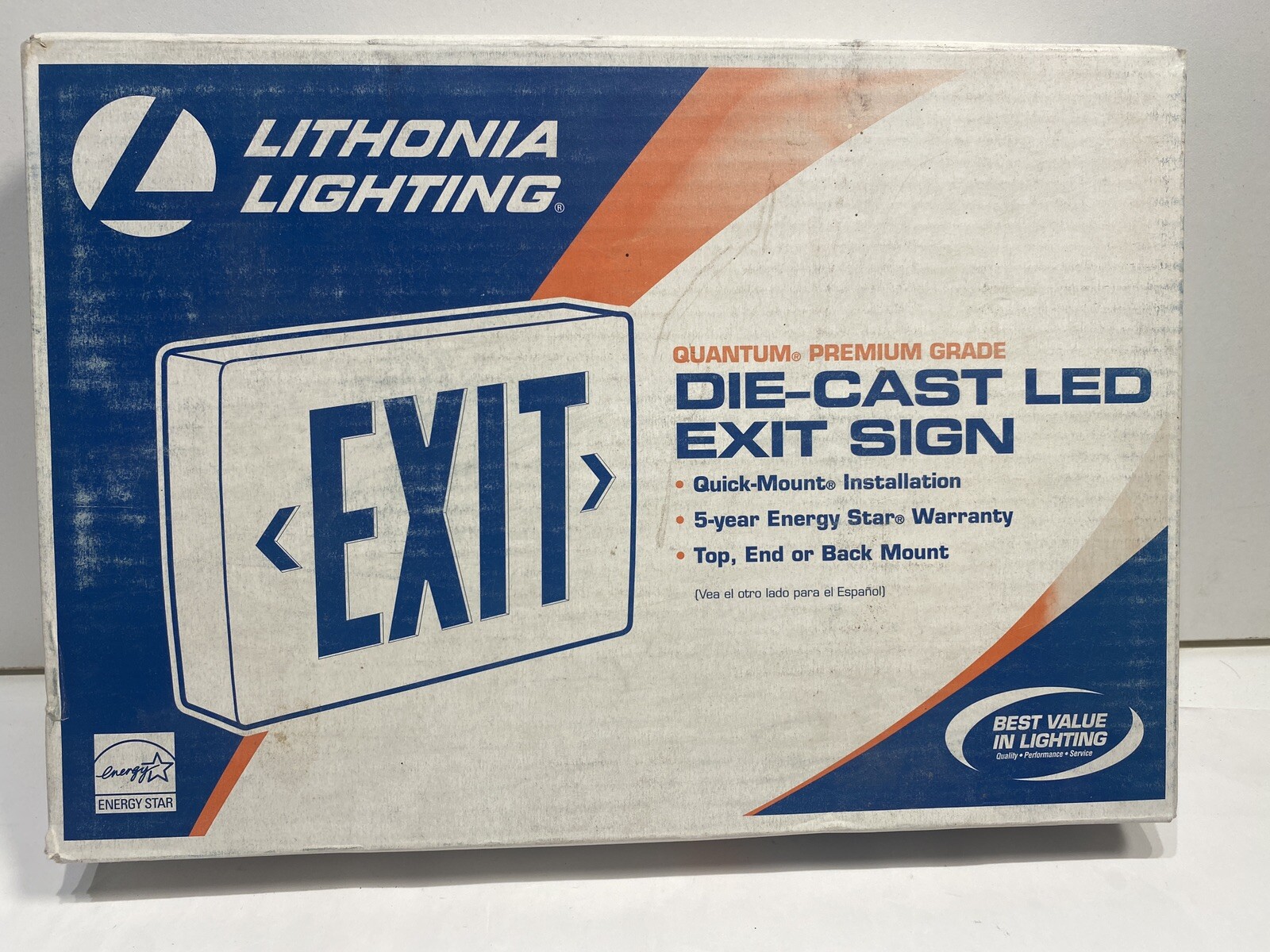Lithonia Lighting LQC 1 R El N 12 LED Lighted Exit Sign Ada Compliant ...