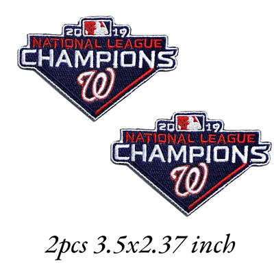 2PCS Washington Nationals Champions 2019 3.5"x2.37" Embroidery Iron On ...