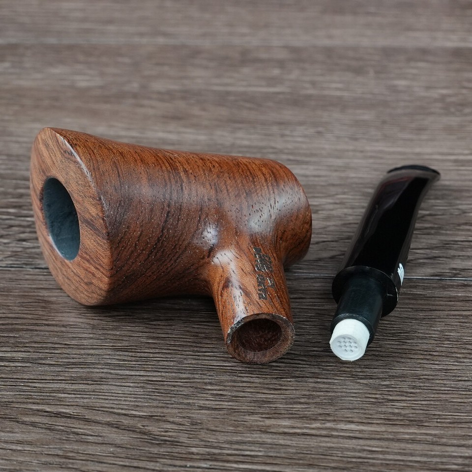Handmade Poker Pipe Rosewood Tobacco Pipe 9mm Filter Bent Stem Wood ...