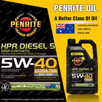 Penrite HPR Diesel 5 5W-40 Engine Oil 5L for Volvo C30 S40 V50 1.6L 2 ...