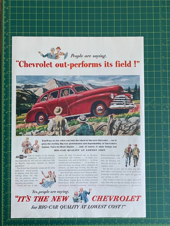 Vintage 1947 Chevrolet Print Ad | eBay