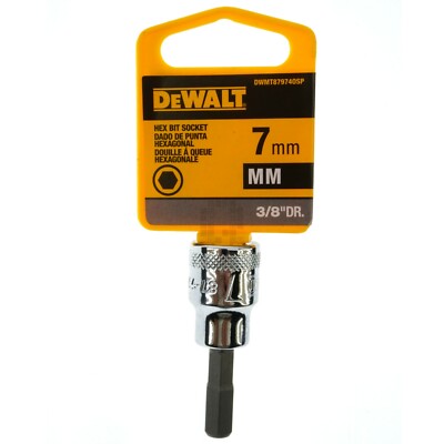 Dewalt DWMT87974OSP 7mm Metric Chrome Hex Bit Socket, 3/8" Drive, 87 ...