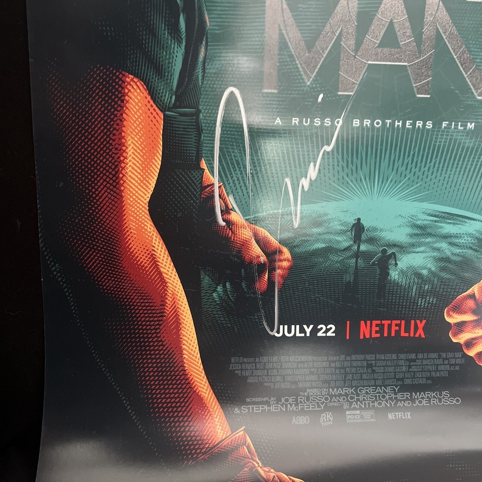 Ryan Gosling Signed Autograph 14 X 18 THE GRAY MAN Poster JSA ...