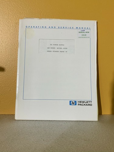 HP 06200-90001 DC Power Supply Lab Series Model 6200B Operating ...