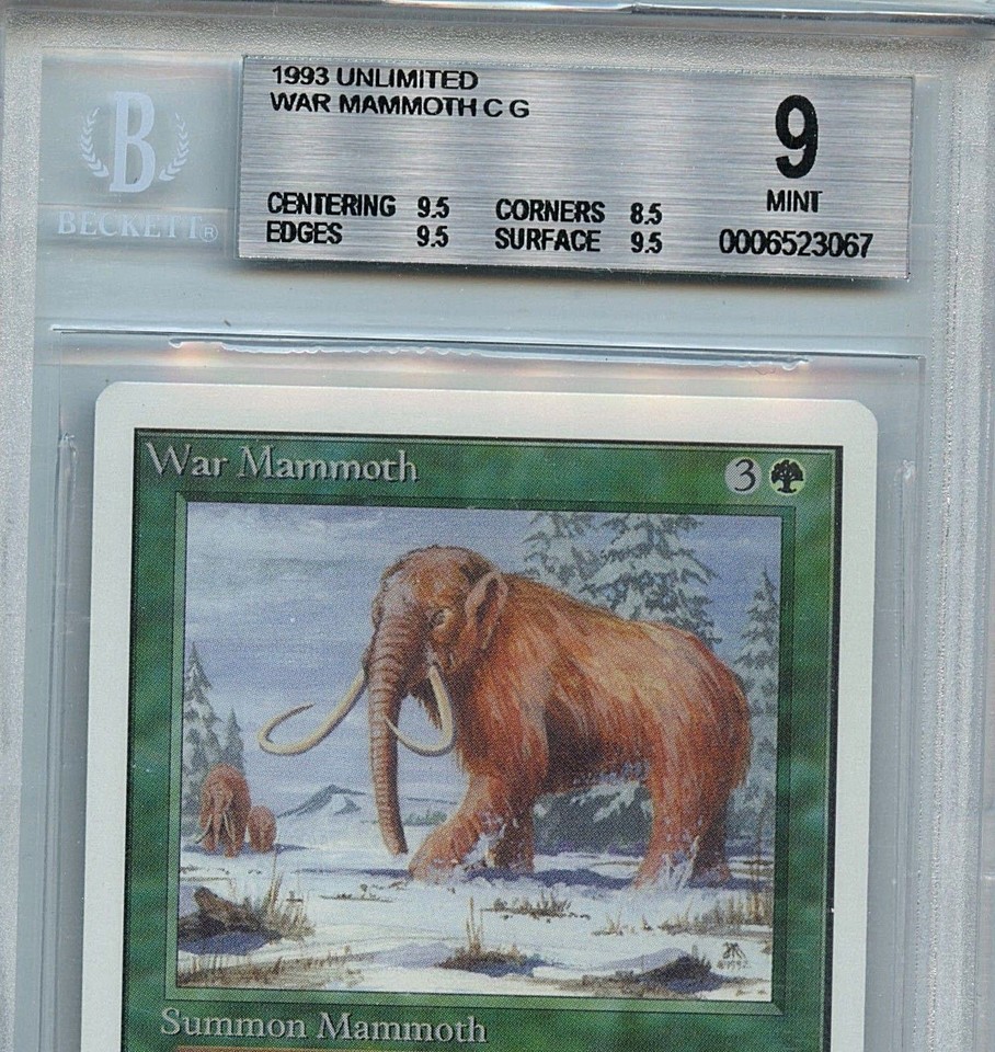 MTG Unlimited War Mammoth BGS 9.0 (9) Mint Magic Card WOTC Amricons ...