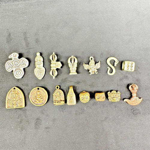 15PCS Tibetan Buddhist yellow white Red Copper Small elements Accessory ...