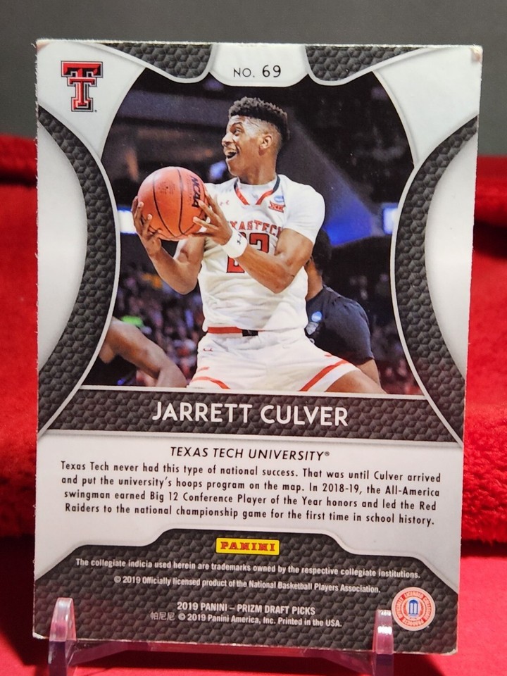 2019 Panini Prizm Draft Picks Jarrett Culver #69 RC Texas Tech University | eBay