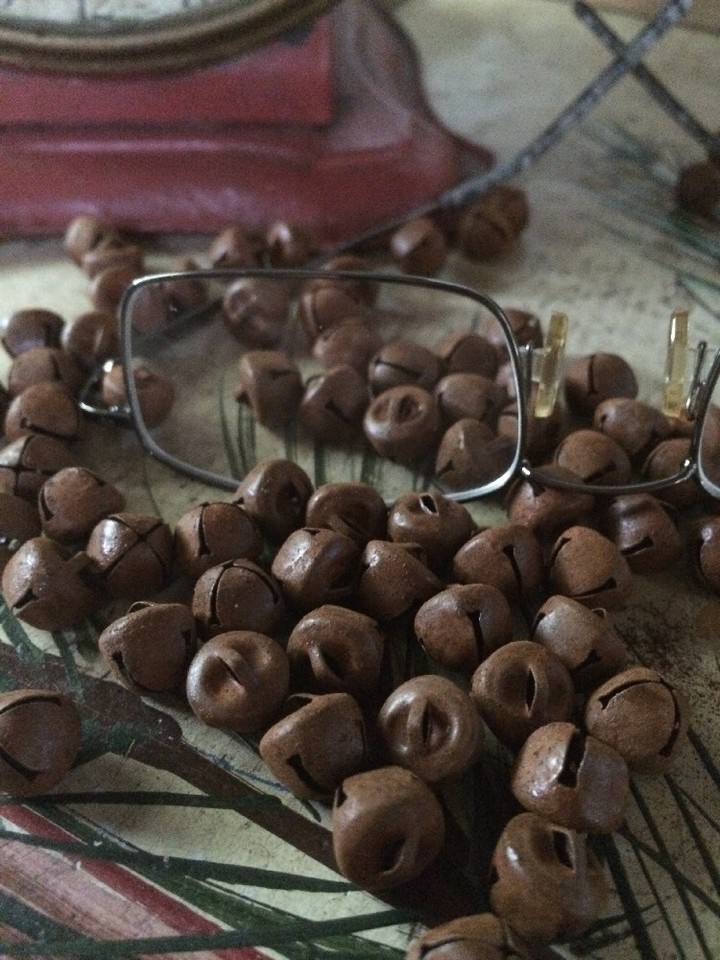 144 Primitive Rusty Look Tin Jingle Bells 10mm 3/8 in 3/8" Christmas ...