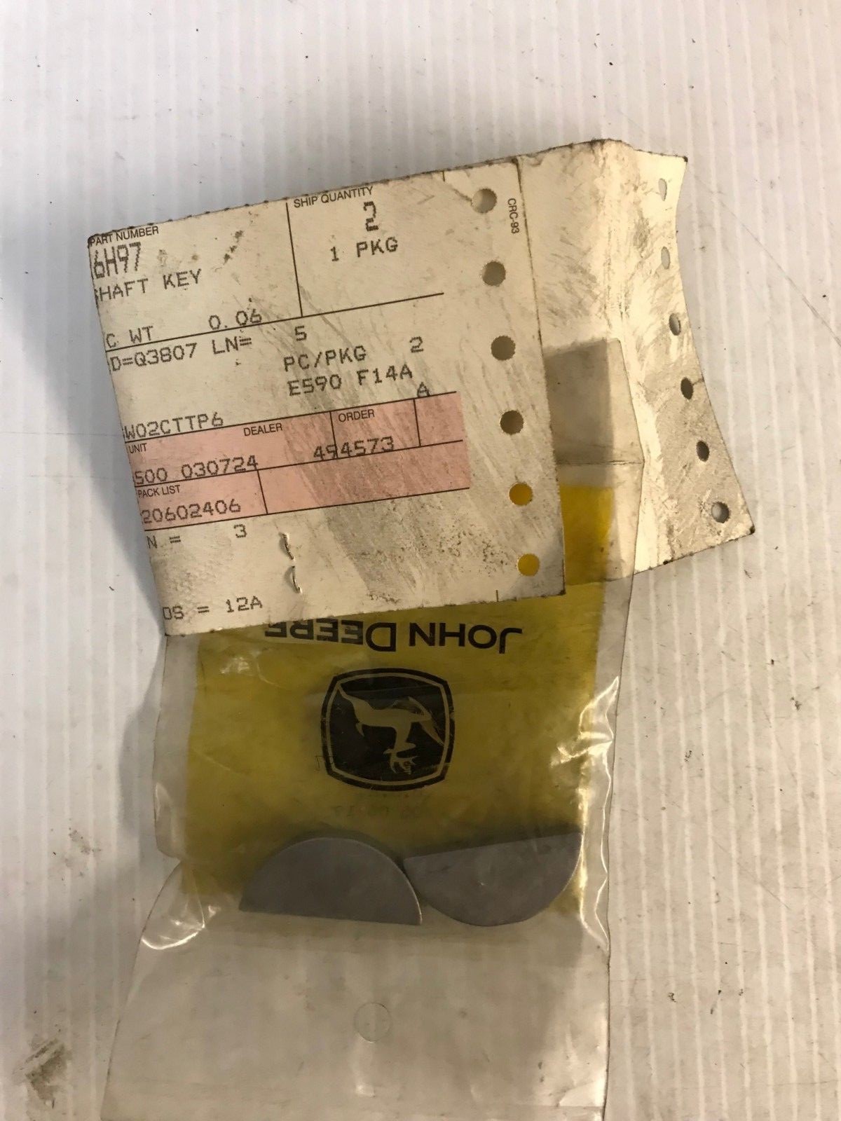 26H97 GENUINE John Deere SHAFT KEYS Replaces 26H34 | eBay