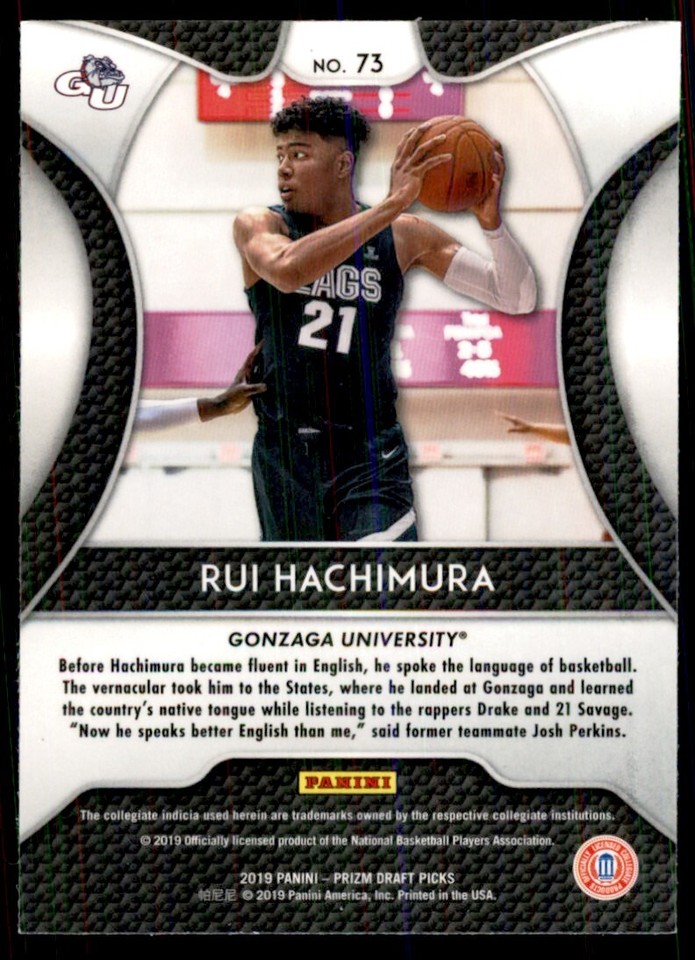 2019-20 Panini Prizm Draft Picks Rui Hachimura Gonzaga Bulldogs #73 | eBay