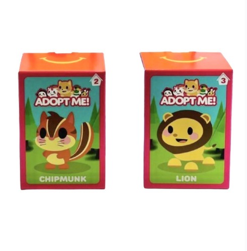 McDonald's 2024 ADOPT ME Happy Meal Set Of 2 Toys Chipmunk And Lion #2 ...