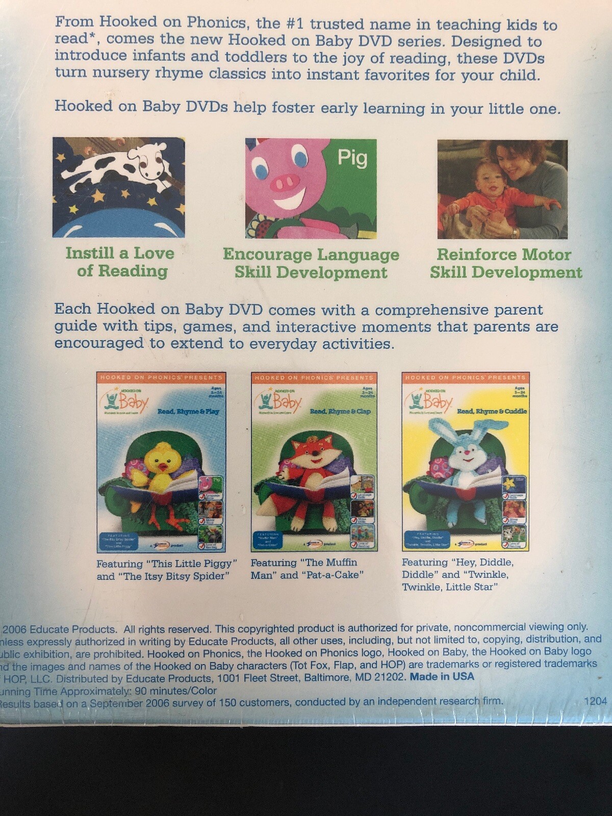 Hooked on Baby Read and Rhyme Set 3 DVD 3-Disc Set Phonics Nursery ...