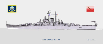 USS Fargo CL 106 Ship Print US Navy | eBay