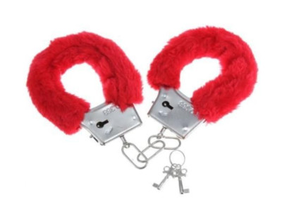 Soft Steel Fuzzy Furry Cuffs Working Metal Handcuffs (Red) | eBay
