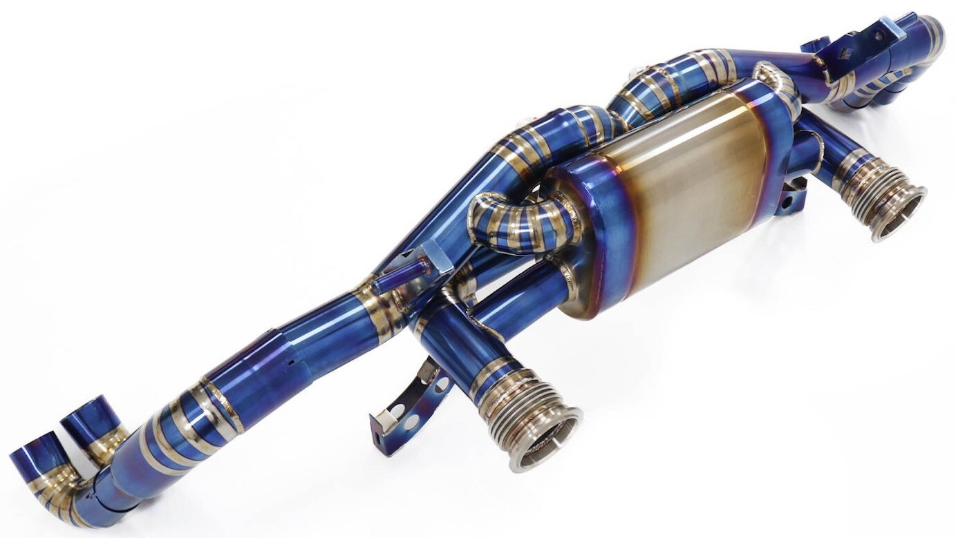 Quad Tip Valved X-PIPE 3 Inch Titanium Exhaust System for 16-19 R8 5.2L ...