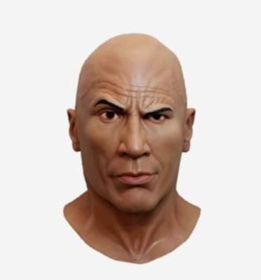 WWE Pro Wrestling The Rock Latex Halloween Mask Dwayne Johnson Black ...