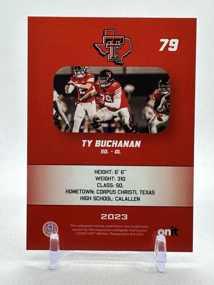 Ty Buchanan 2023 ONIT Athlete Campus #79 Texas Tech Red Raiders Big 12 ...
