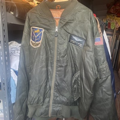 VTG 80s US Navy USN Military Flight Bomber Jacket size XL | eBay