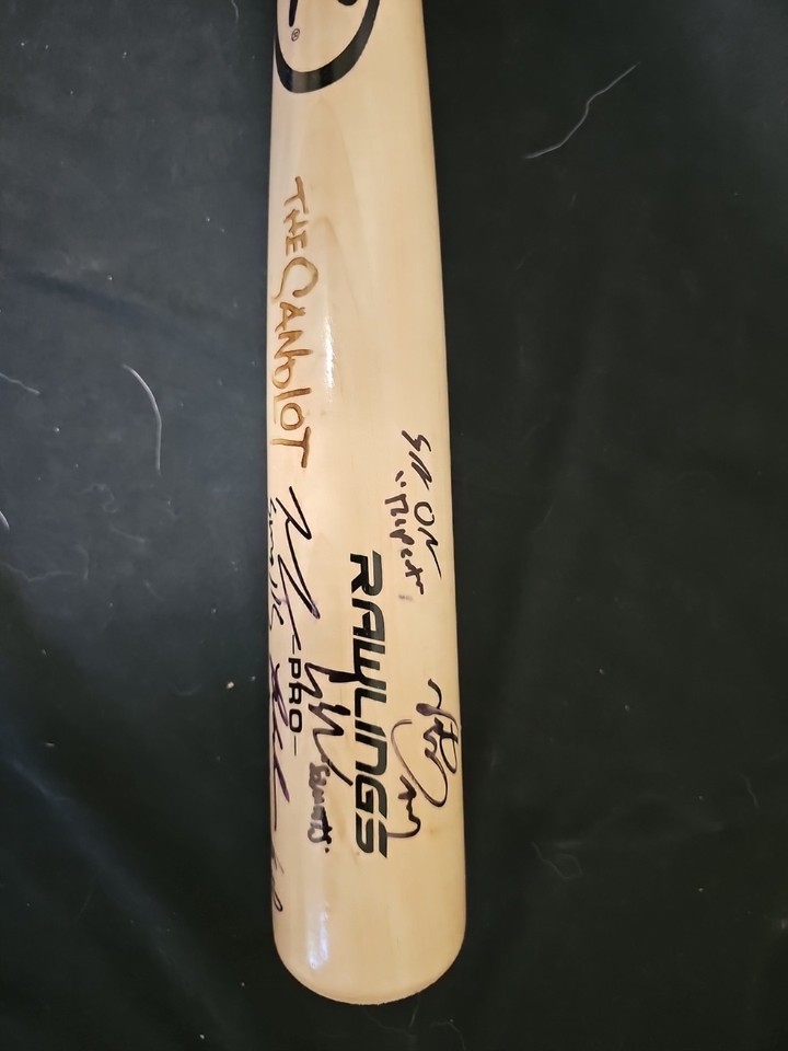 The Sandlot Cast Autographed Rawlings Blond Bat (Beckett) | eBay