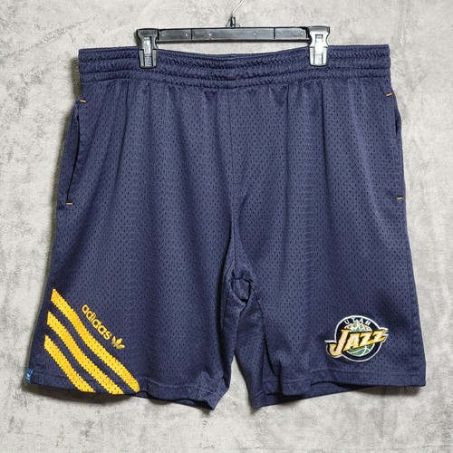 Utah Jazz adidas Shorts Men Size 2XL XXL Blue Yellow Basketball ...