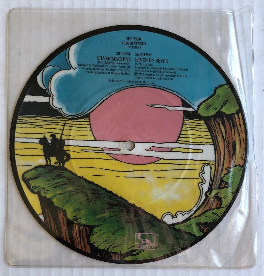 HAWKWIND Silver Machine 1982 UK 10th Anniversary 7" PICTURE DISC 45 ...