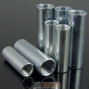 M6 / 6mm THREADED ROD BAR STUD ROUND CONNECTOR NUT BRIGHT ZINC LONG ...