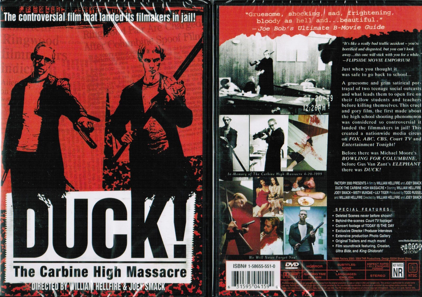 Duck Carbine High Massacre New DVD From Shriek Show Horror William ...