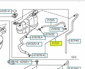 Genuine Nissan INFINITI OEM 217101CL0A TANK ASSY RADIATOR RESERVOIR ...